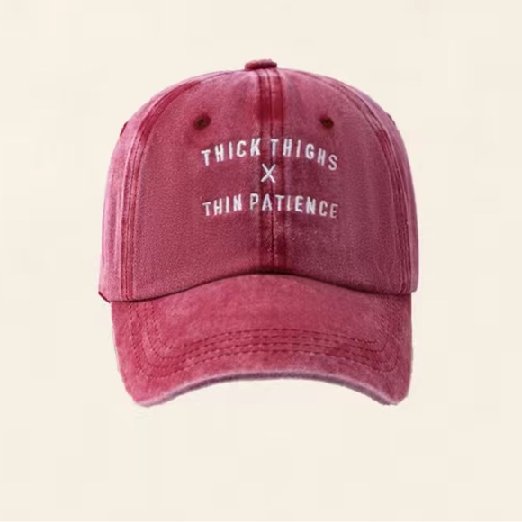 Accessories | New Burgundy Thick Thighs Thin Patience Baseball Cap ...
